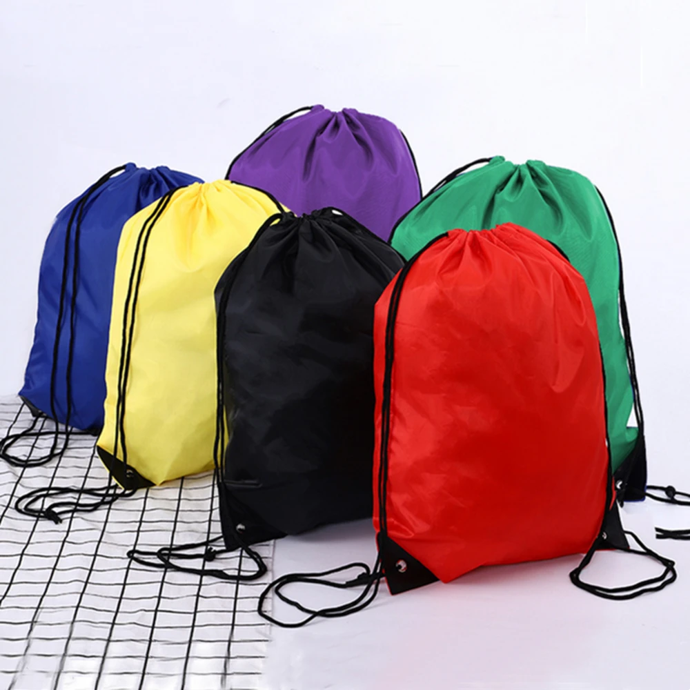 Nylon Drawstring Rucksack Bag Swimming School Pe Kit Students Backpack ...