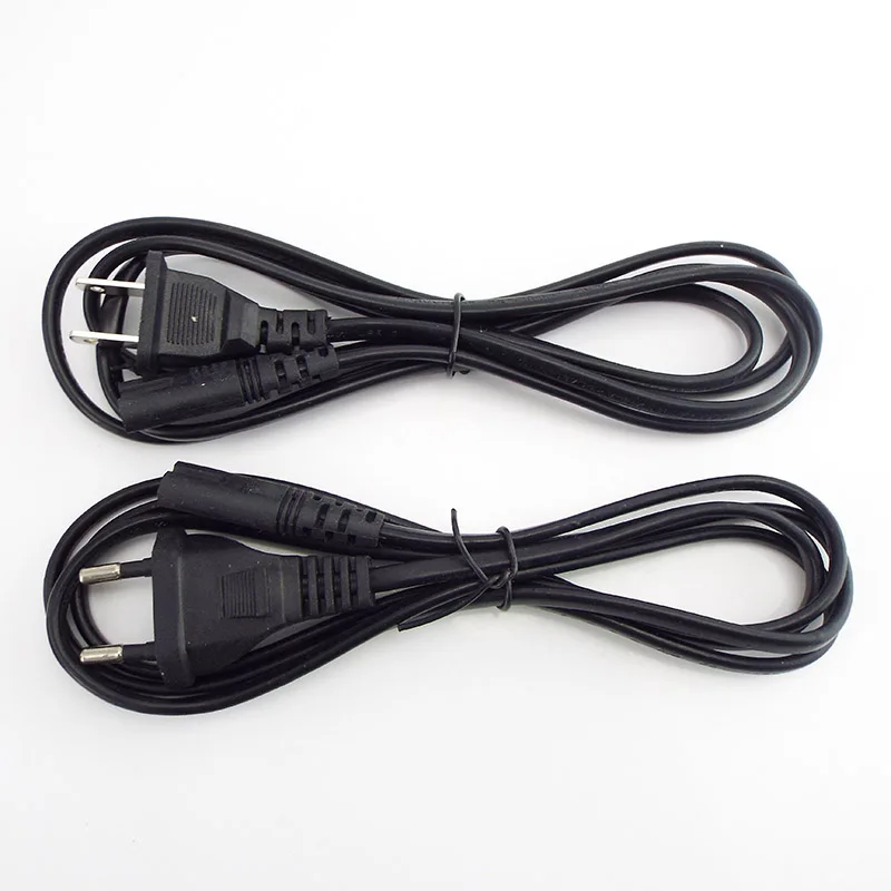 2-Prong Pin Lead Wire connecter EU US Power Supply Cable plug ...