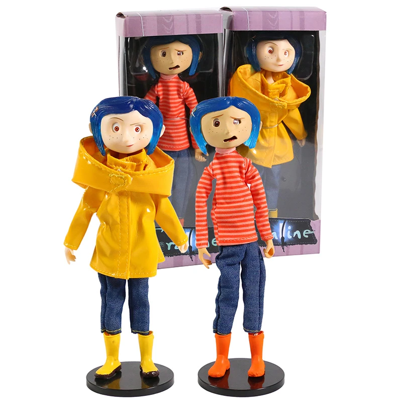 Coraline 7" Bendy Doll Action Figure Yellow Cloth Raincoat Neca ...