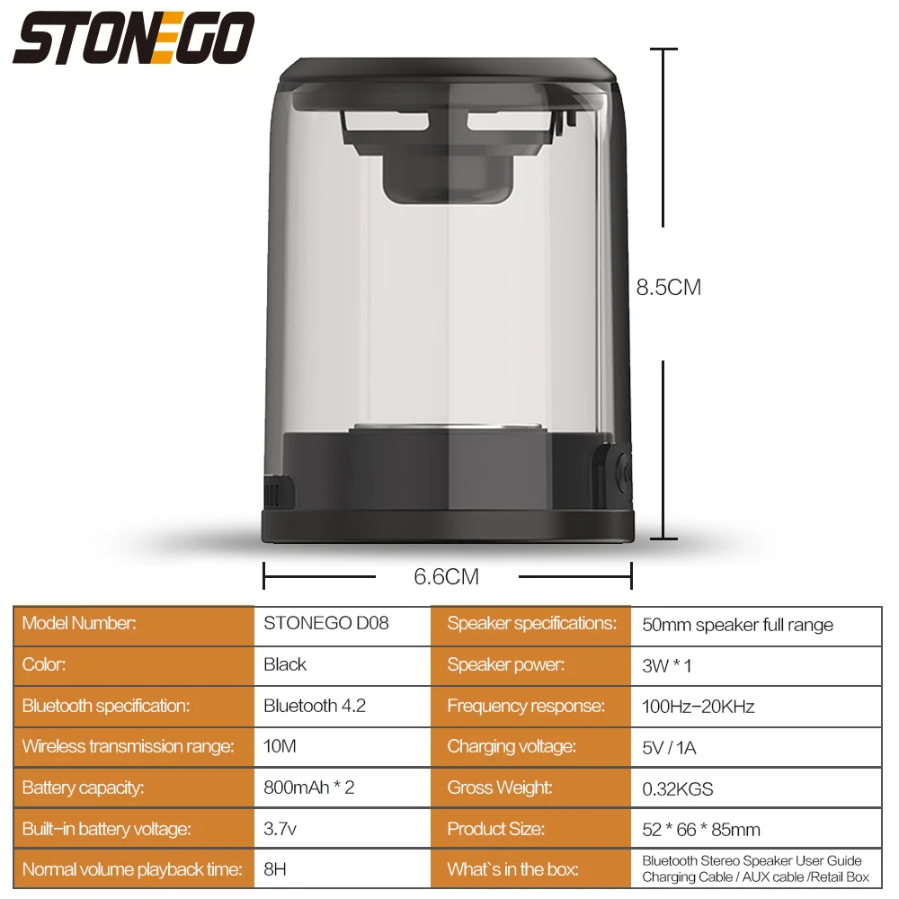 اسپیکر بلوتوثی دوقلو مگنتی STONEGO True Wireless Speakers