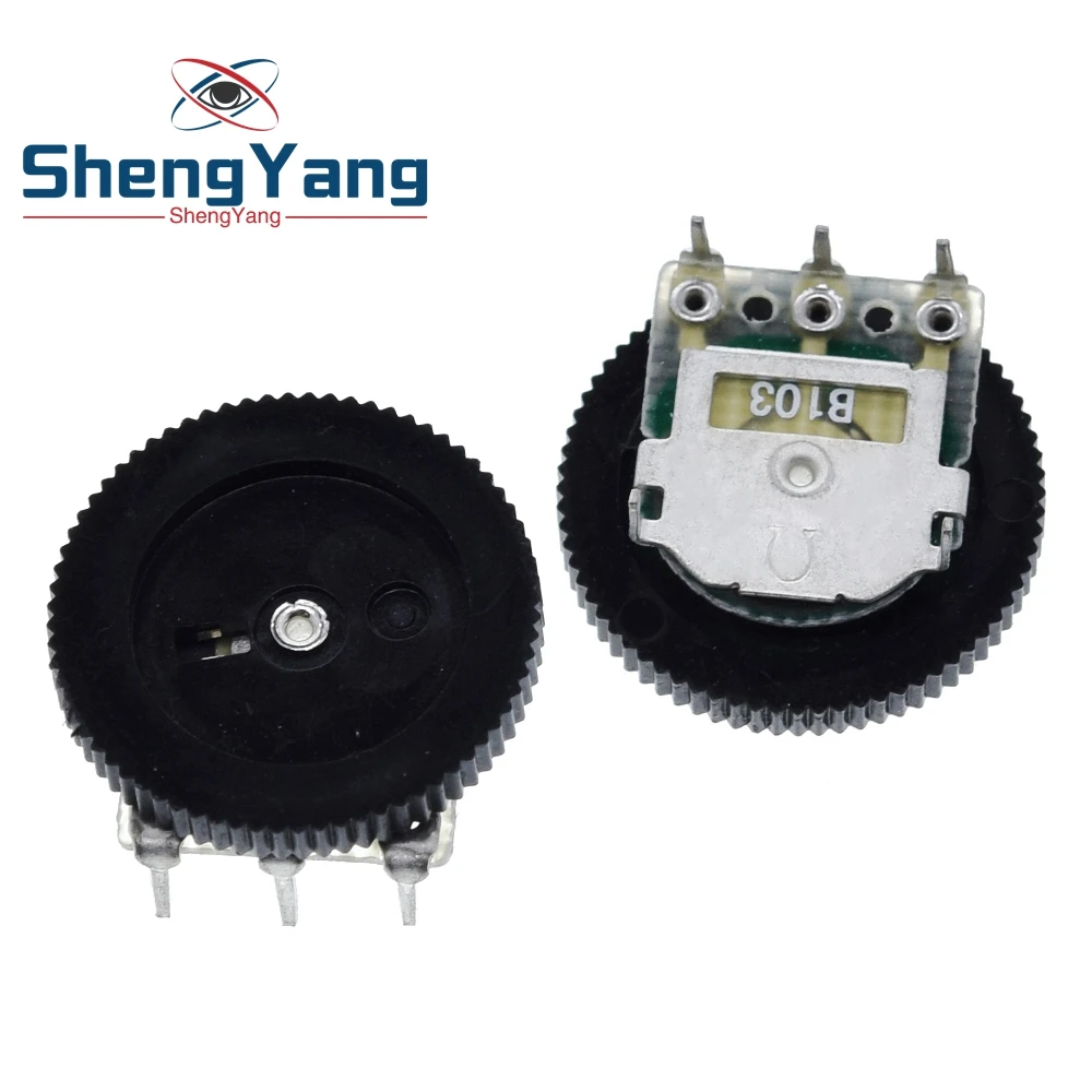 TZT 10 Pcs B103 16x2mm 10K Ohm Double Dial Taper Volume Wheel Duplex ...