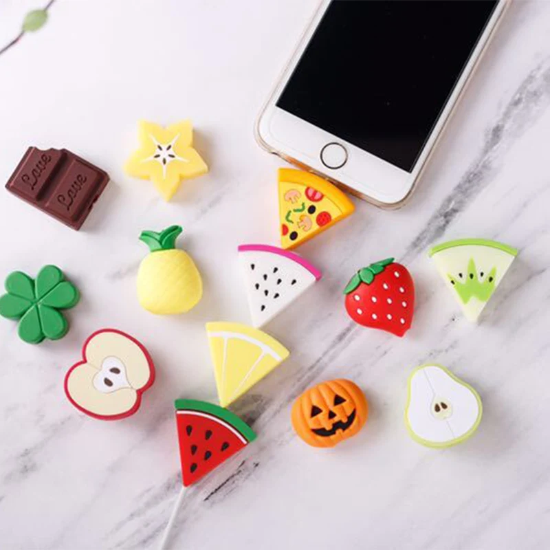 Fruit usb charger protector cable cargador For iphone kablo koruyucu ...