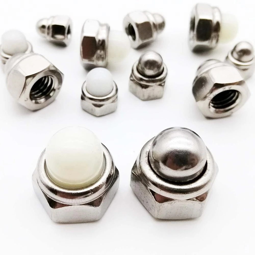 M4 M5 M6 M8 M10 M12 304 Stainless Steel Hex Nylon Insert Lock Nut Self locking Nylock Locknut ...
