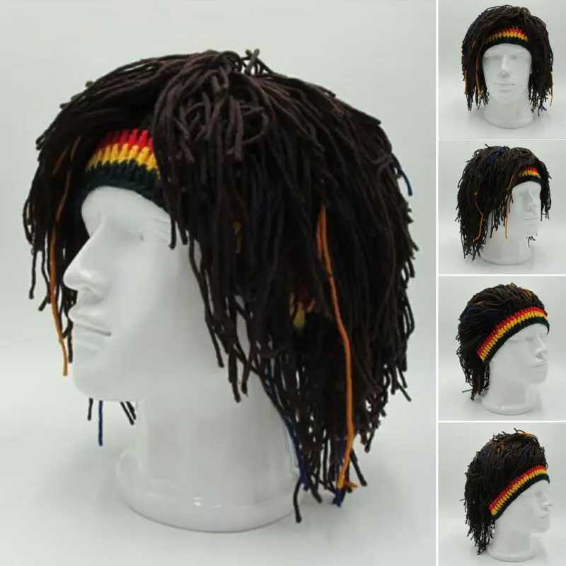 Peluca Rasta hecha a mano, gorro con rastas africanas, Bob Marley ...