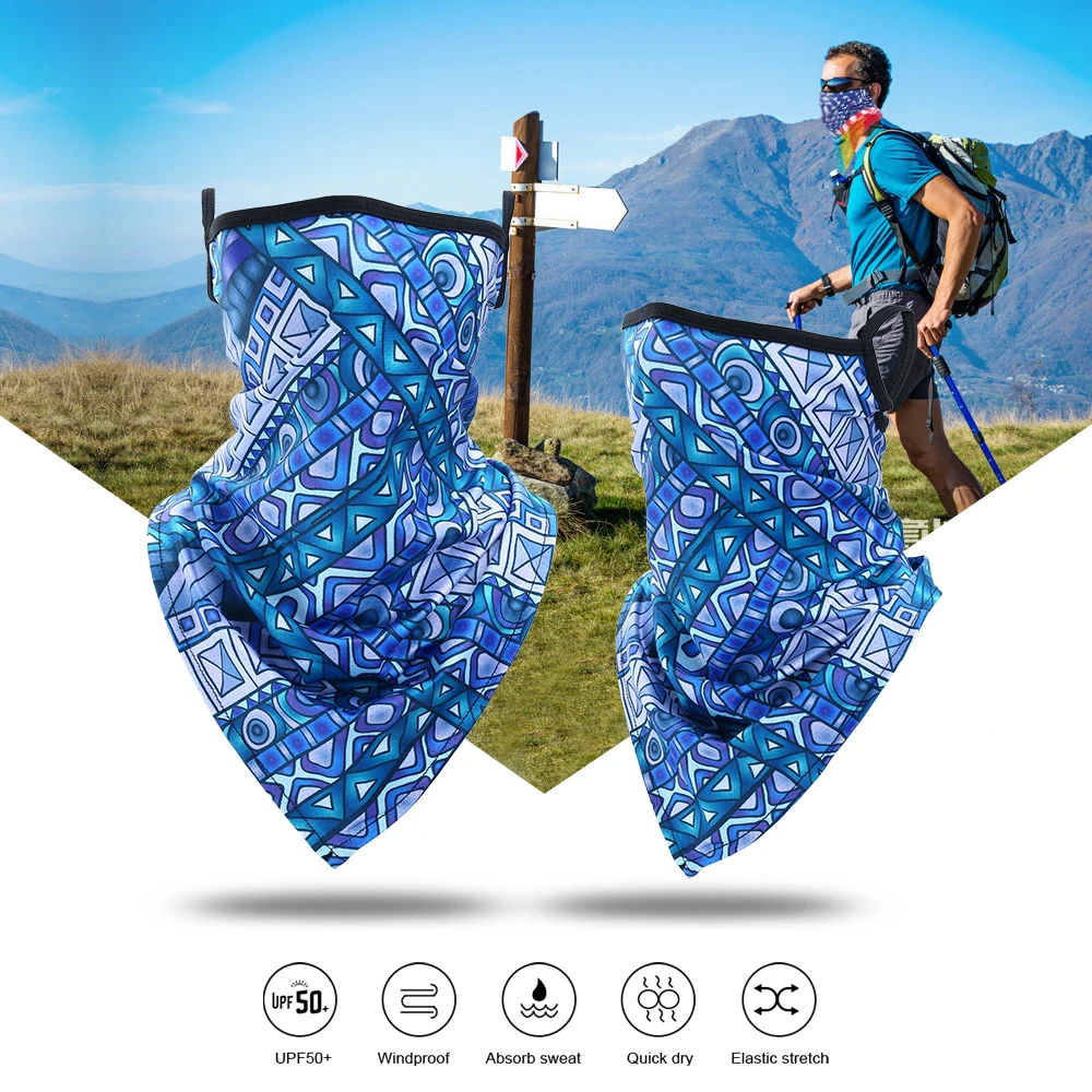 Top Printed Half Mask Triangle Scarf Face Cover Bandana Running Cycling ...