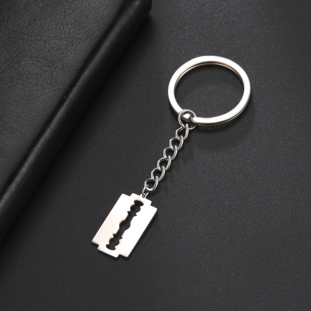 My-Shape-Punk-Razor-Blade-Key-Chain-for-Men-Women-Stainless-Steel ...