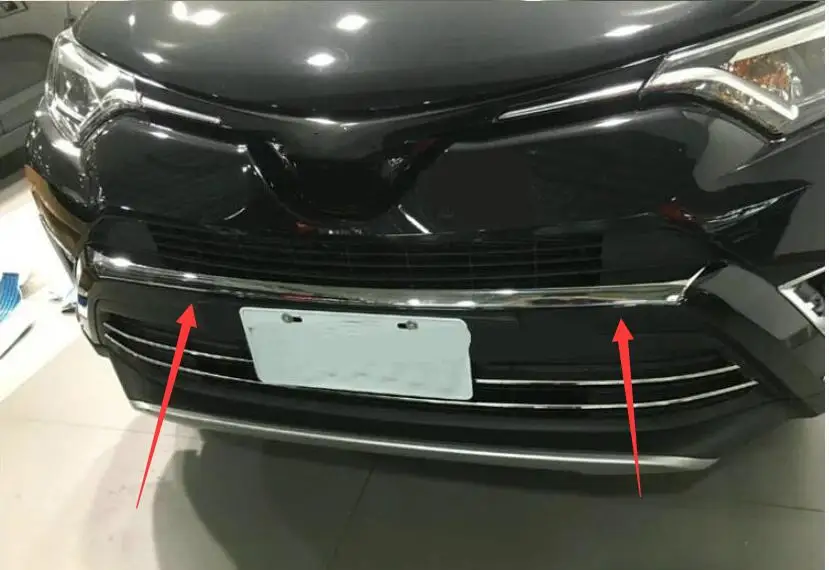 2016-2017-2018-fit-for-TOYOTA-RAV4-Grille-trim-ABS-Chrome-Front-Bumper ...