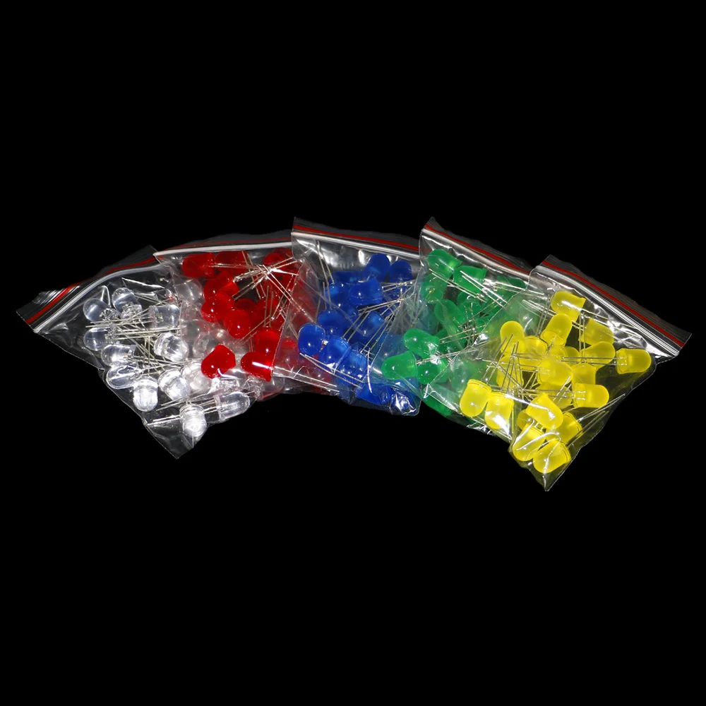 F10 10MM LED Emitting Diode Red White Yellow Green Blue 3V DIY PCB ...