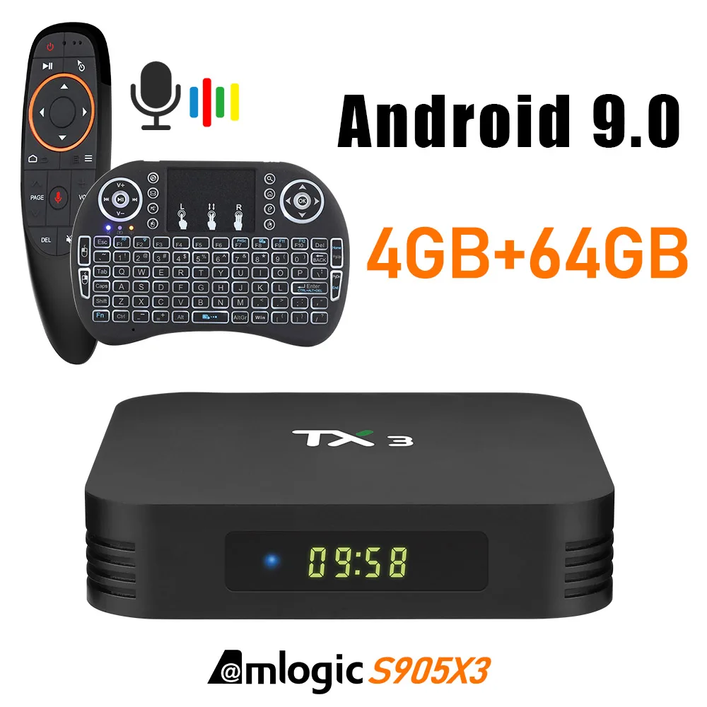 Transpeed Android 9,0 4G 64G tv BOX wifi Youtube 4k 3D Amlogic S905X3 Bluetooth Youtube Google ...