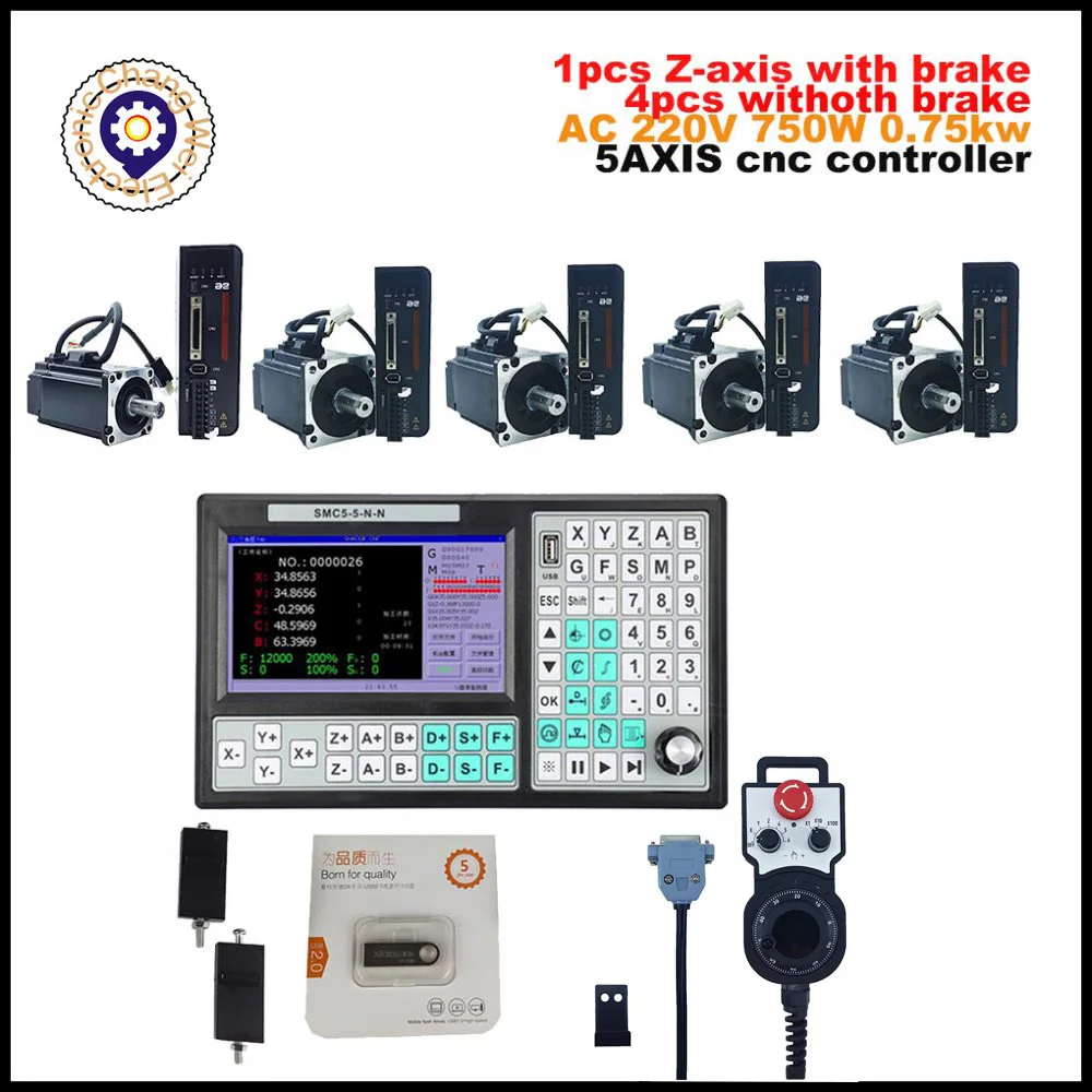 Kit de servo para fresadora CNC, controlador CNC de 5 ejes, SMC5, kit ...