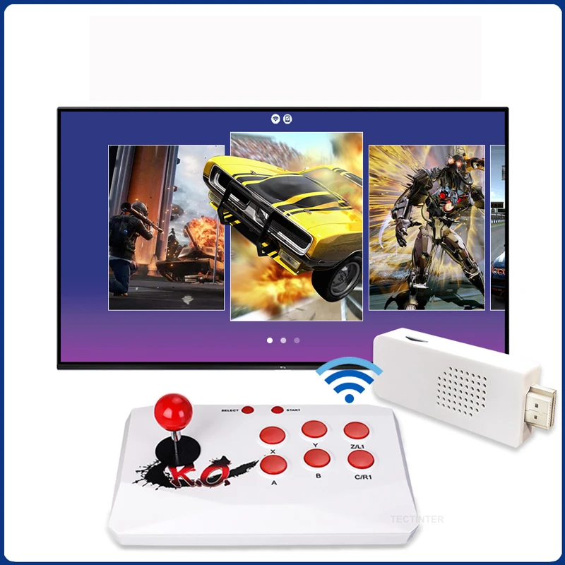 Console de jogo de arcada retro com 2.4g sem fio controlador de jogo ...