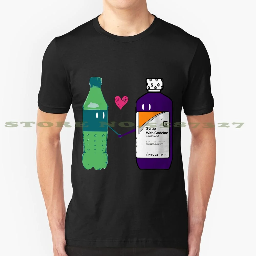 Codeine Love Lean In Love สีดำสีขาว Tshirt สำหรับผู้ชายผู้หญิง Codeine ...