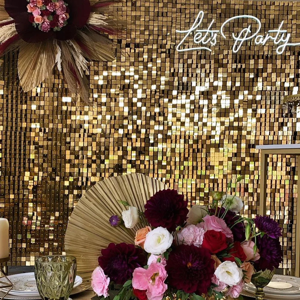 Party Supplies Birthday backdrop Photo backdrop Gold Sequence Backdrop ...