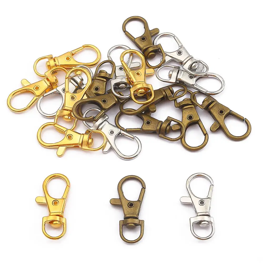 Hot Sale 13X34MM 5 20pcs/bag Key Chain Key Ring keychain Bronze Rhodium ...