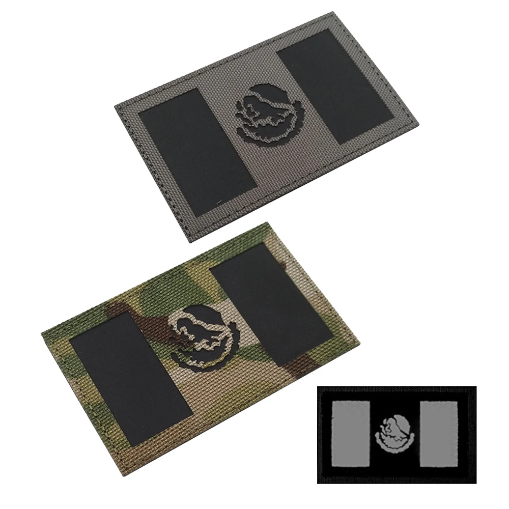 Mexico Flags IR Reflective Patches Infrared Laser Cut Stripes Tactical ...