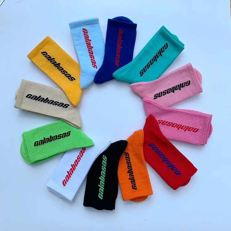 Fashion Men Cotton Socks Women Streetwear Kanye West Ins Crew Socks Hip ...