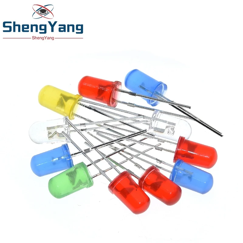 Kit surtido de luces LED de diodo, 5 colores x 20 piezas = 100 unidades, 5mm, verde, azul ...