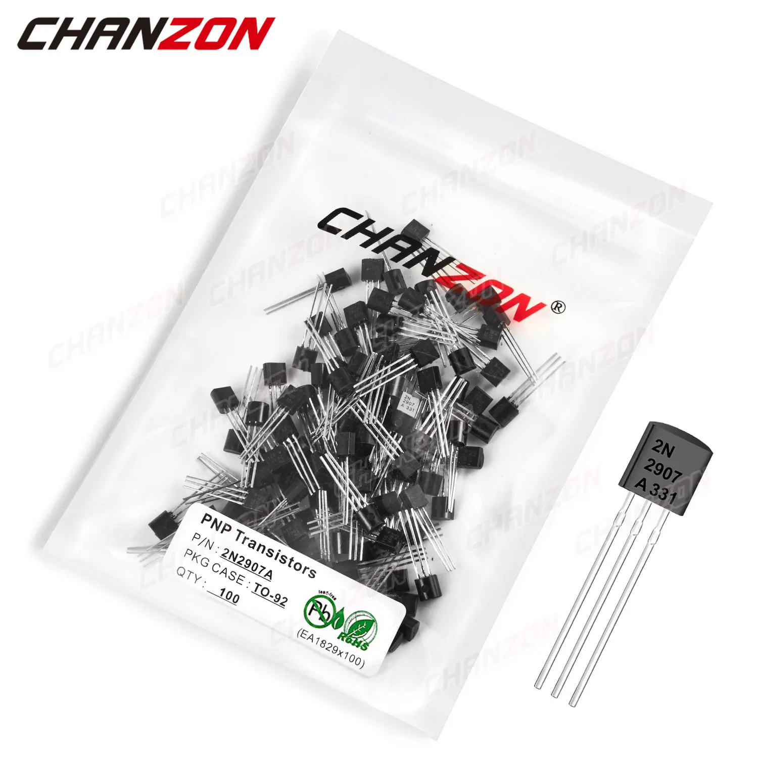100Pcs 2N2907A TO 92 PNP 트랜지스터 바이폴라 접합 BJT Pwerful Triode 튜브 Fets 표시 ...