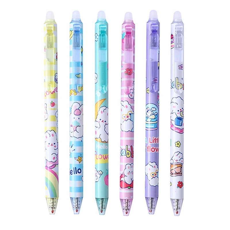 Haile 6pc/set Press Erasable Pen Blue/black Ink 0.5mm Erasable Gel Pen ...