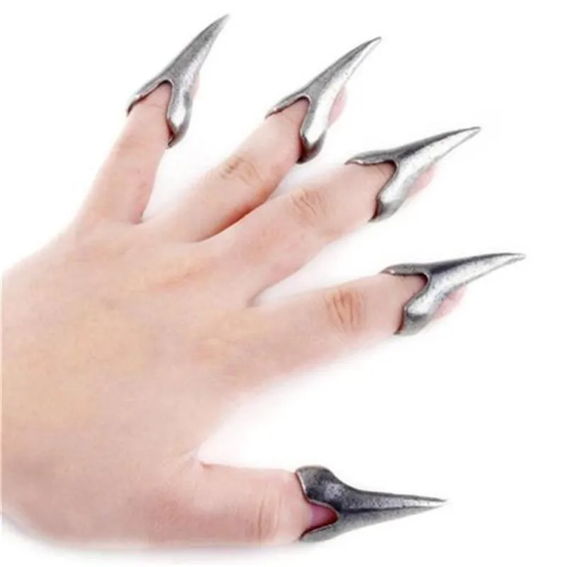 12pcs/set Cosplay Wolverine Nail Finger Retro Punk Gothic Claw Spike ...