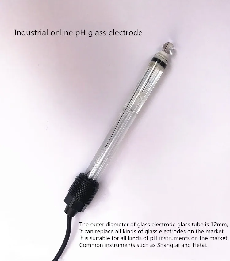 Glass Ph Electrode Corrosion Resistant Ph Meter Probe High Temperature ...