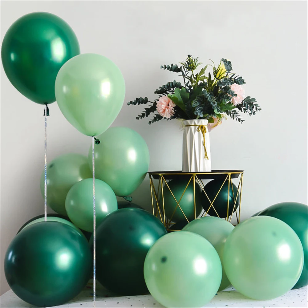 20pcs 10inch Bean Green balloons Emerald ink olive green balloons ...