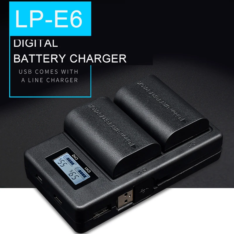LP-E6-LPE6-LP-E6-E6N-Battery-Charger-LCD-Dual-Charger-For-Canon-EOS-5DS ...