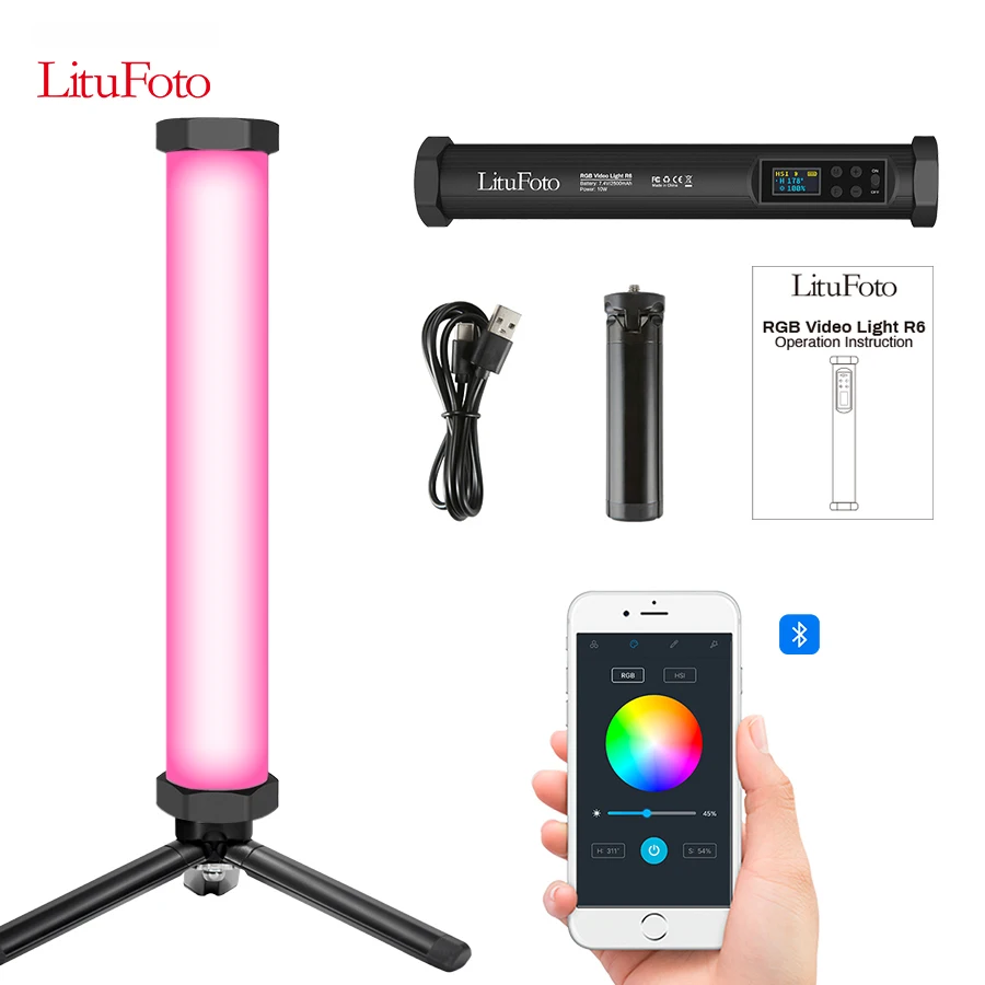 LituFoto-R6-RGB-Led-Video-Light-Photography-Lamp-Remote-Control-Full ...