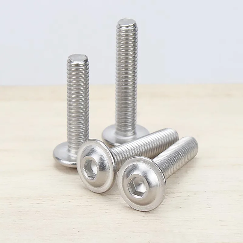 VIS,10pcs M6-10mm--Vis à tête hexagonale en acier inoxydable, ISO7380.2 304, 1-50 pièces, tête à ...