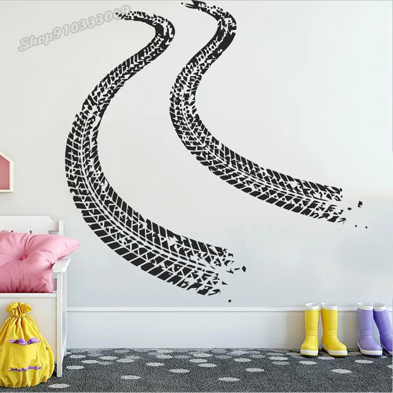 Tire-Marks-Wall-Decal-Race-Car-Auto-Motorcycle-Sports-Tire-Tracks-Vinyl ...
