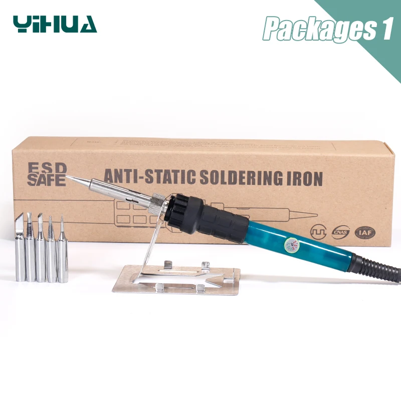 YIHUA-947-II-Temperatable-Adjustable-Soldering-Iron-60W-Electric-Soldering-Iron-With-Iron-Tips ...