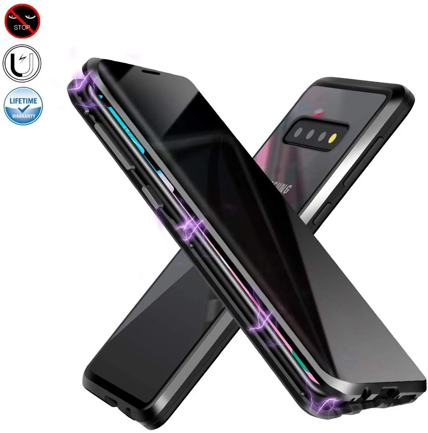 Privacy Magnetic Case for Samsung Galaxy S10 S8 S9 Note 10 Plus Note 9 ...