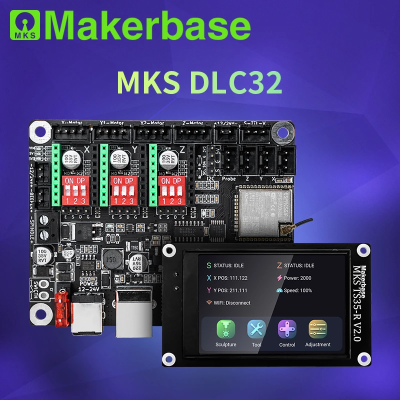 Makerbase Mks Dlc32 Offline Controller 32bits Esp32 Wifi Grbl Tft Touch Screen For Desktop Laser ...