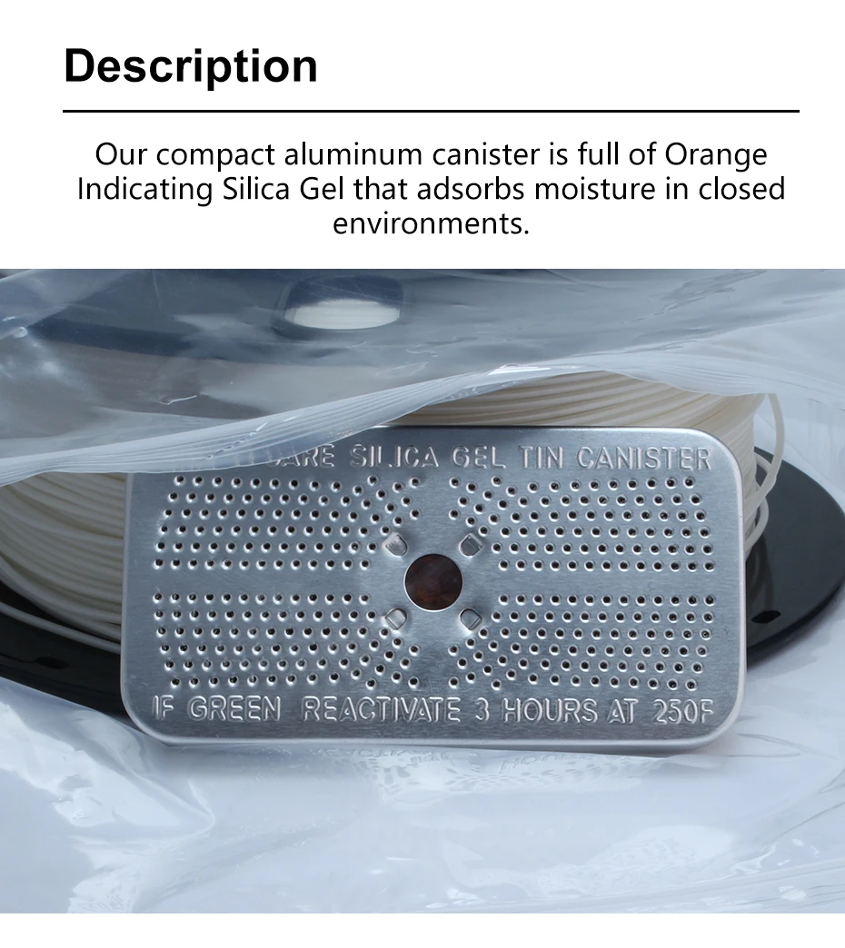 50 Gram Rechargeable Silica Gel Canister