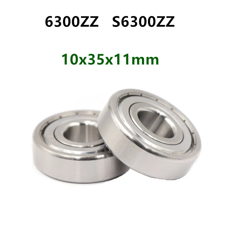 10pcs High Quality 6300zz S6300zz 10*35*11 Shielded Stainless Steel Deep Groove Ball Bearings ...