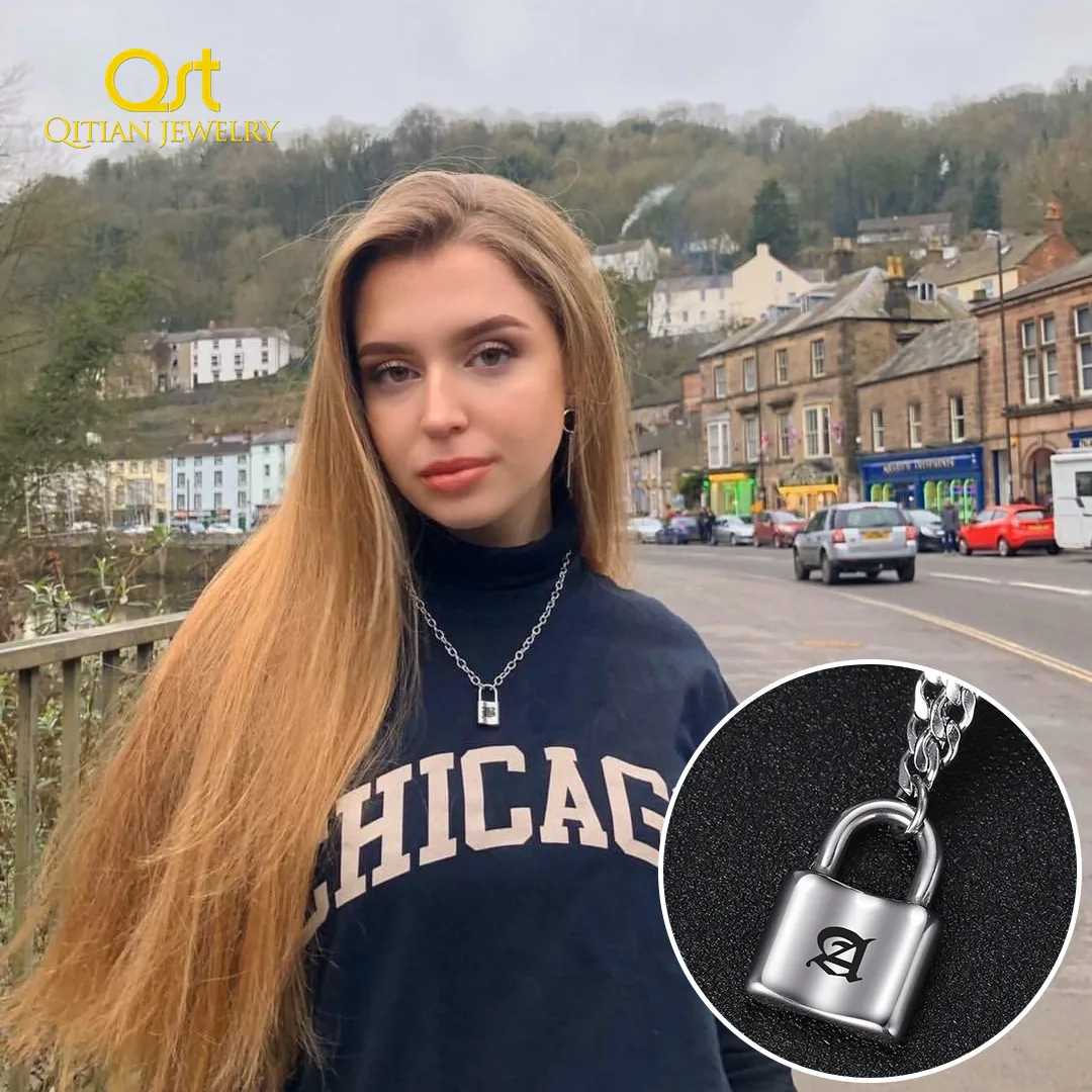 Hip-Hop-Necklace-Lock-Women-Men-Punk-Rock-Padlock-Pendant-Necklace-Emo ...