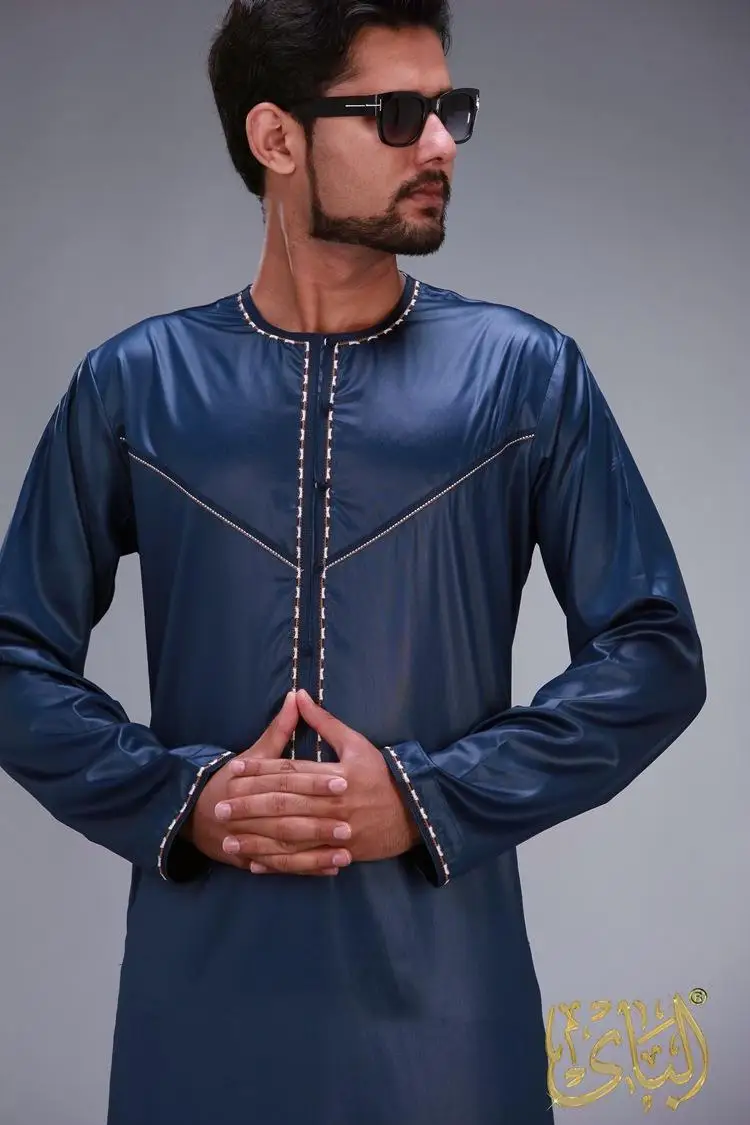 Islamic-Clothing-Men-Robe-Long-Sleeve-Arabic-Kaftan-Islam-Arabian-Dress ...