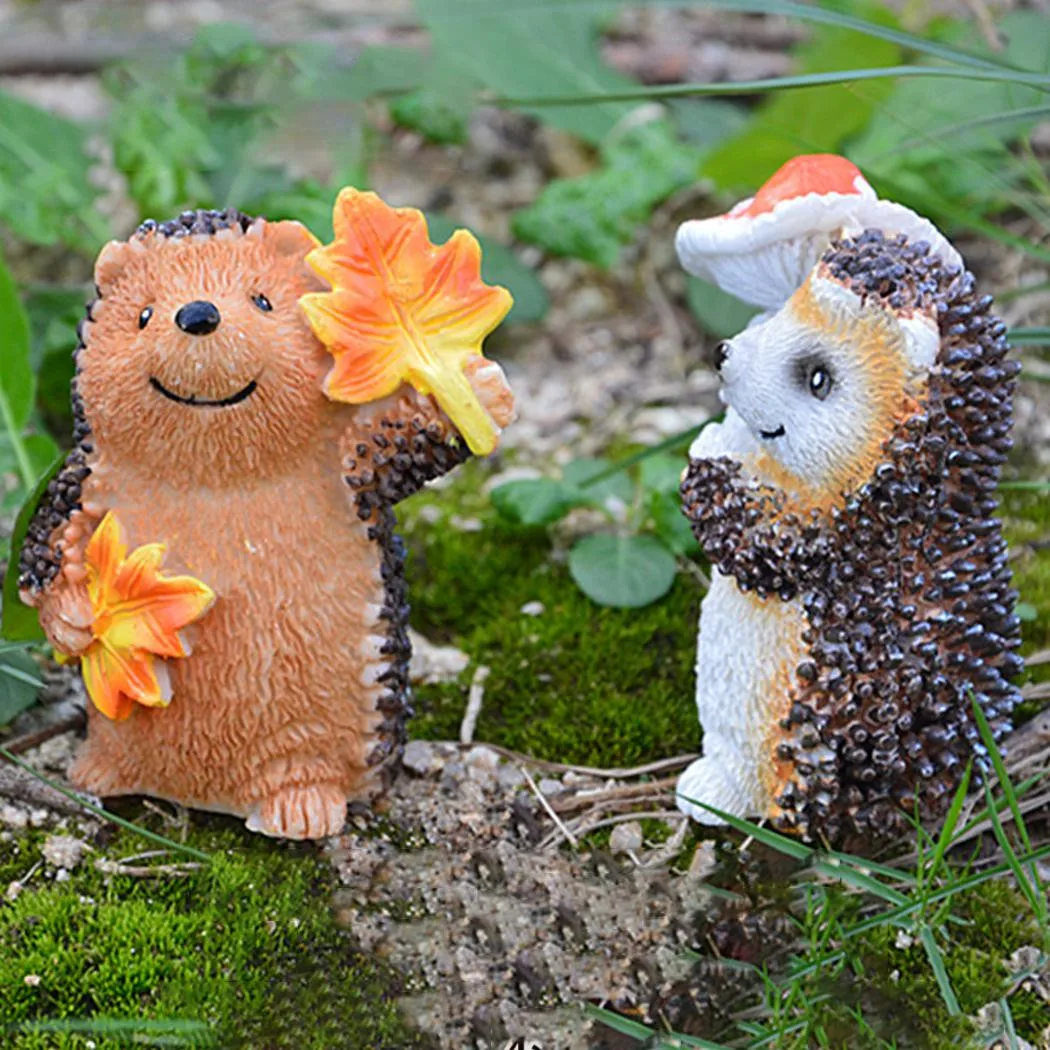 2/4PCS Hedgehog Ornament Garden Animal Statues Outdoor Patio ...