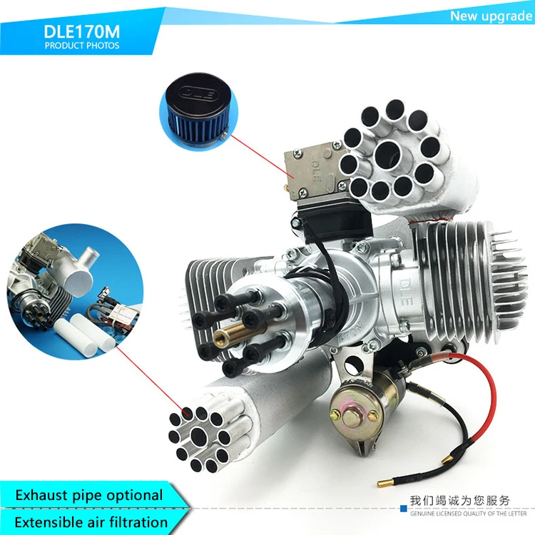 DLE 170CC DLE170M бензиновый/бензиновый двигатель 170 Вт/Электрический самостартер для Paramotor ...