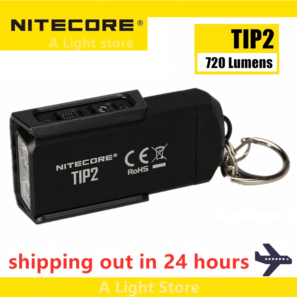 Original Nitecore Tip2 Flashlight Keychain Light Cree Xp-g3 S3 720 ...