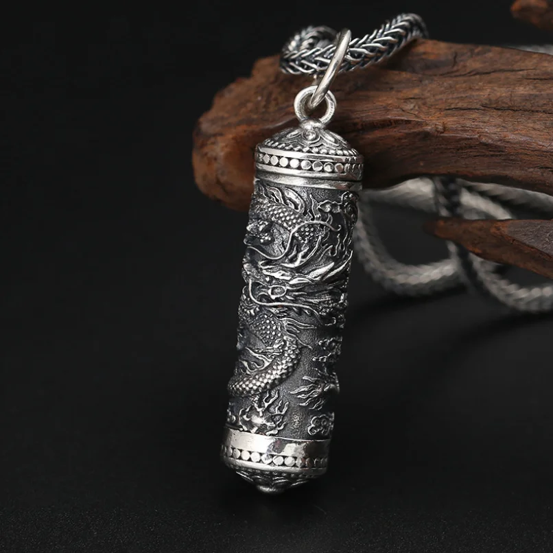 Real silver Dragon Pendant S925 Pure Silver chinese style dragon design ...