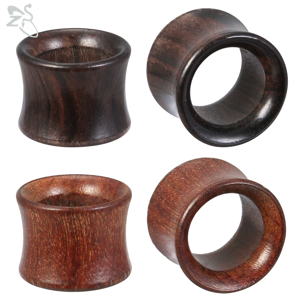 Zs 1 Pair 8-18mm Wood Ear Plug And Tunnel Double Flared Ear Guages ...