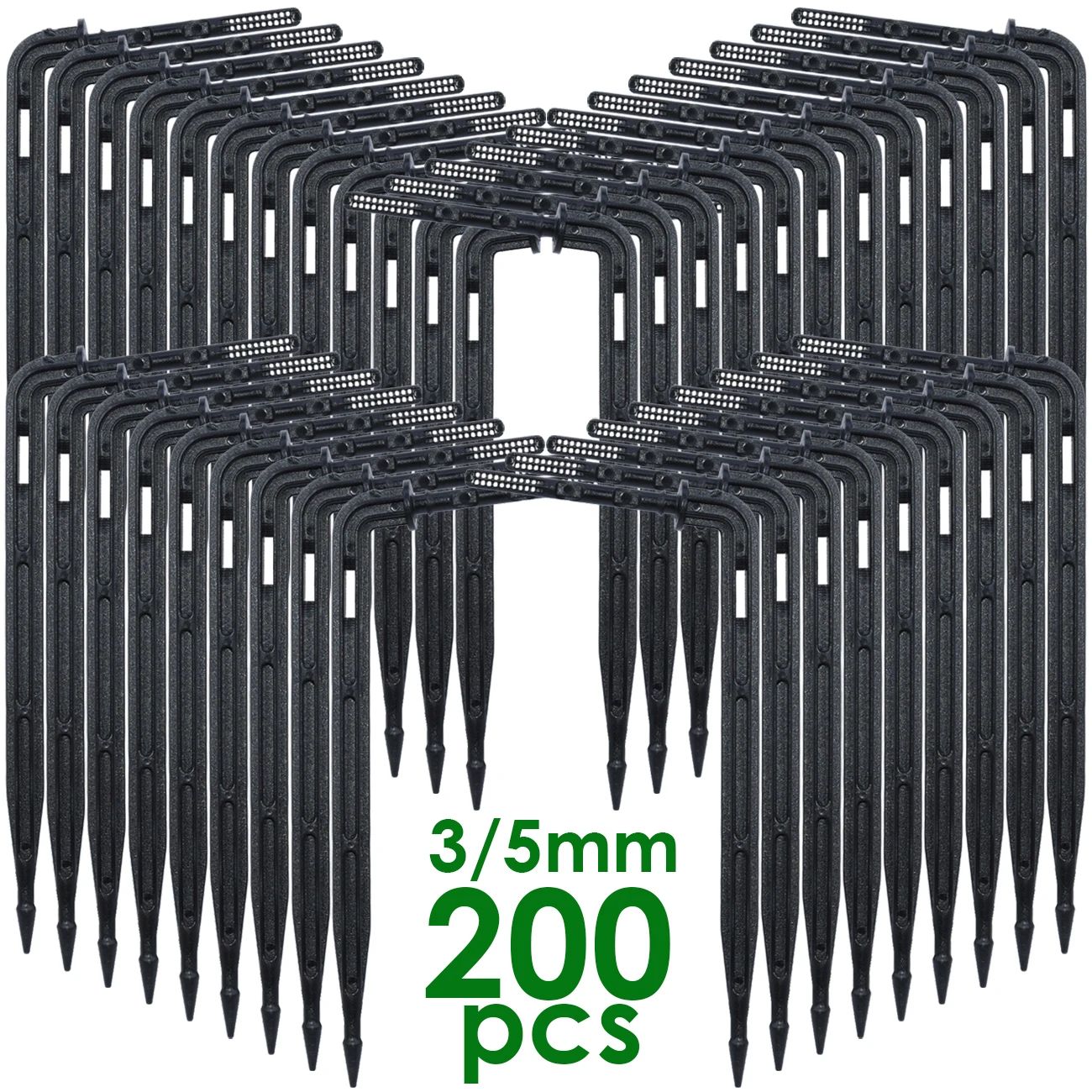 KESLA-200PCS-Black-Elbow-Dripper-Garden-Micro-Irrigation-Emitter-3-5m ...