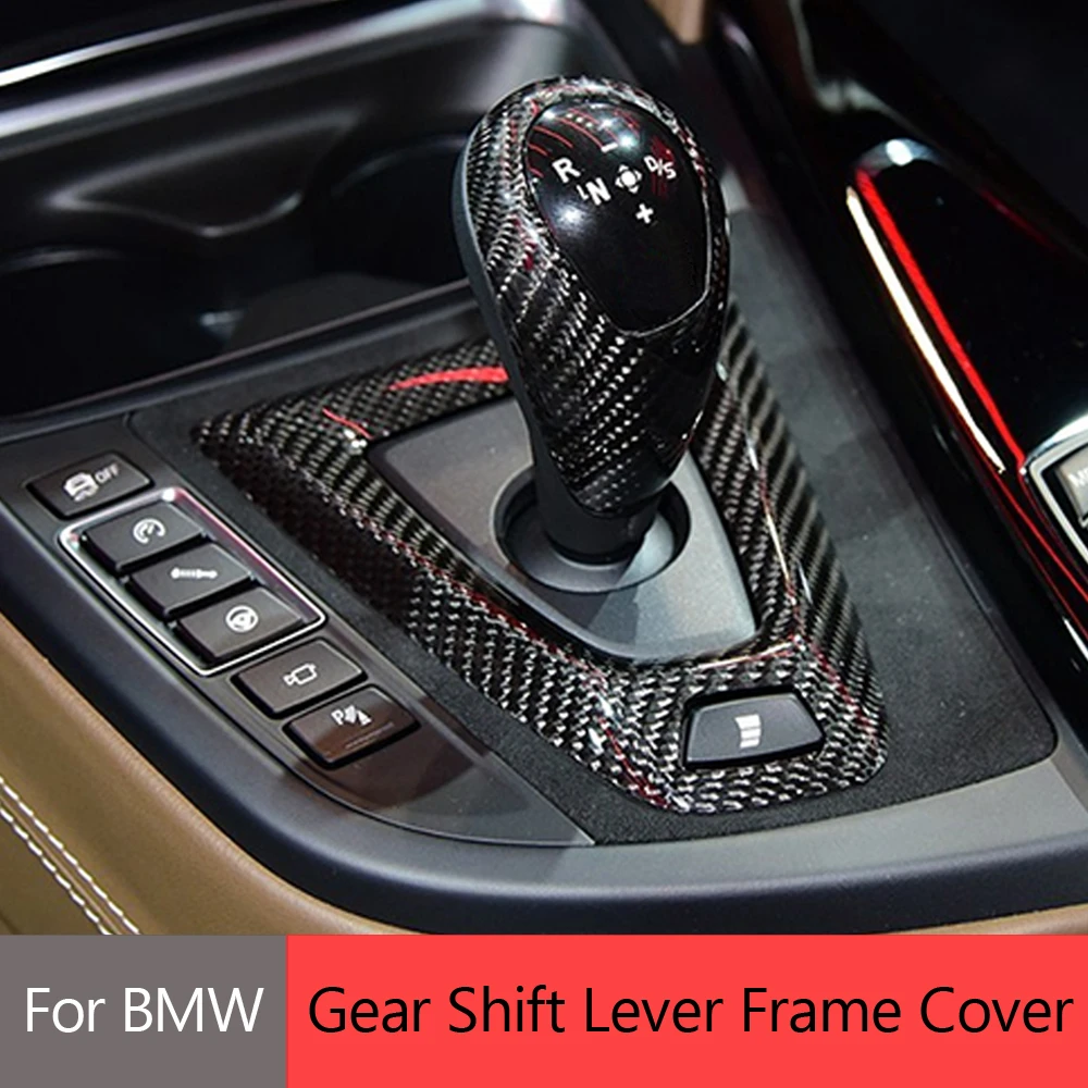 Carbon Fiber Gear Shift Knob Cover Gearshift Shifter Sticker For BMW M2 ...