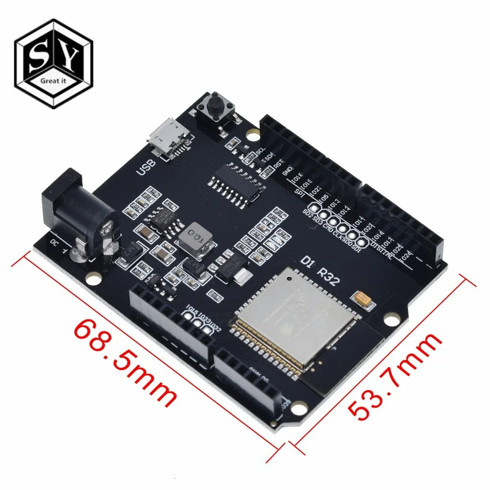 สำหรับ Wemos D1 ESP32 ESP-32 WiFi Bluetooth 4MB Flash UNO D1 R32โมดูล CH340 CH340G Development ...
