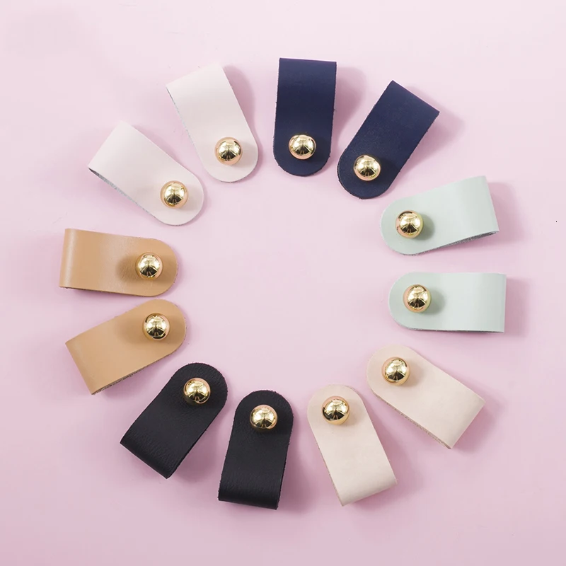 Pomo de latón de varios colores para muebles, manija de cuero suave ...