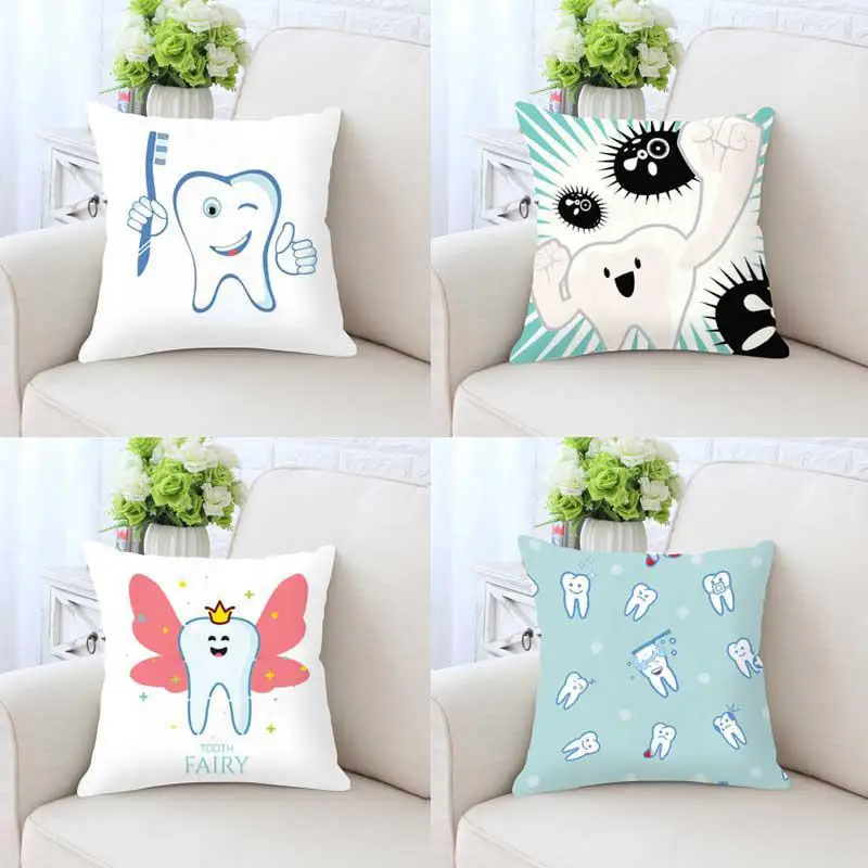 White-Teeth-Pillow-Case-Kids-Funny-Cartoon-Fairies-Clean-The-Tooth-Care ...