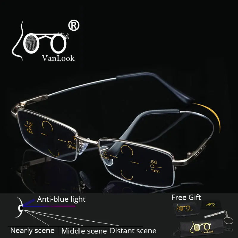 VANLOOK Progressive Computer Glasses Multifocal for Reading Blue Light ...