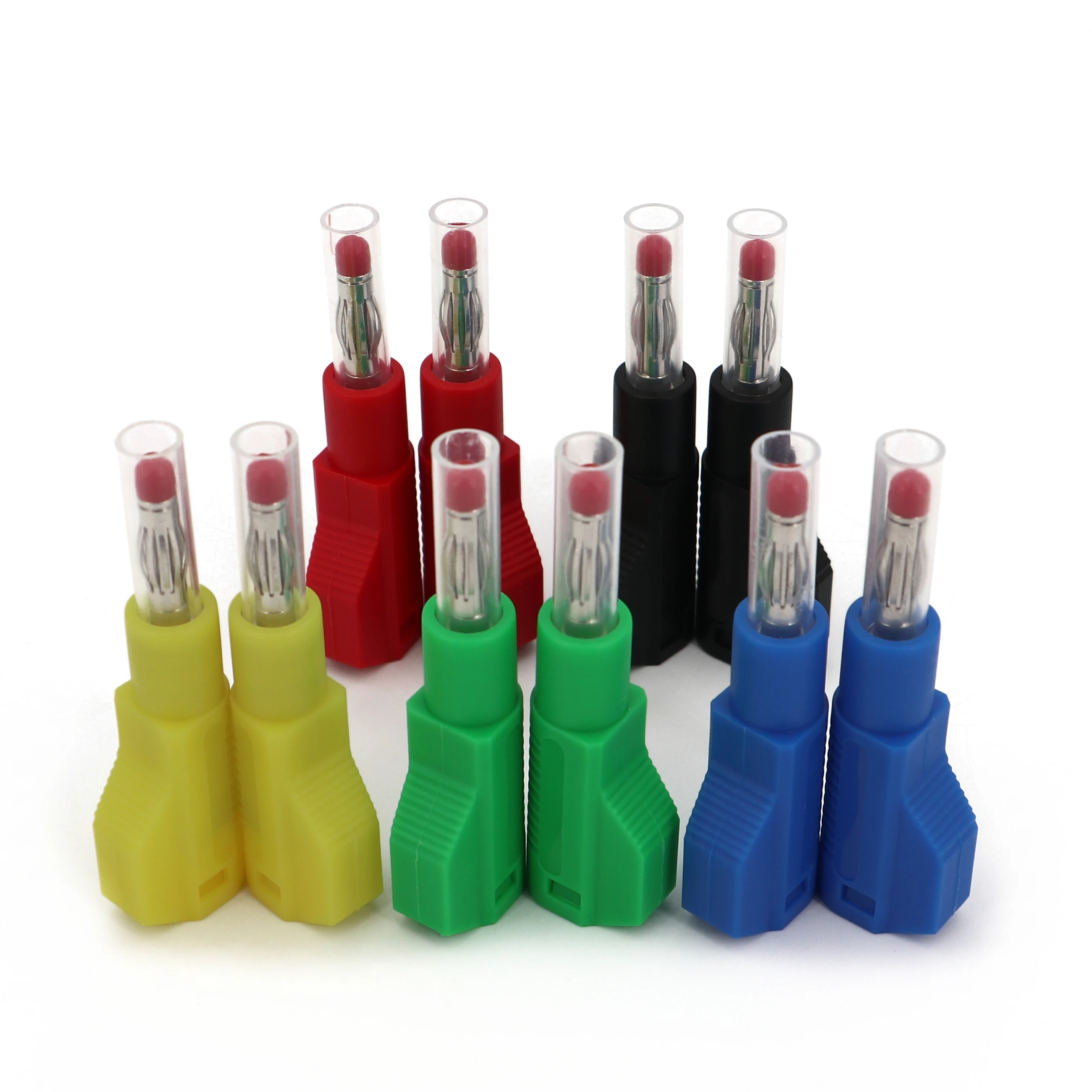 10Pcs 4mm Male Banana Plug Retractable Tube Stackable Solder Connector ...