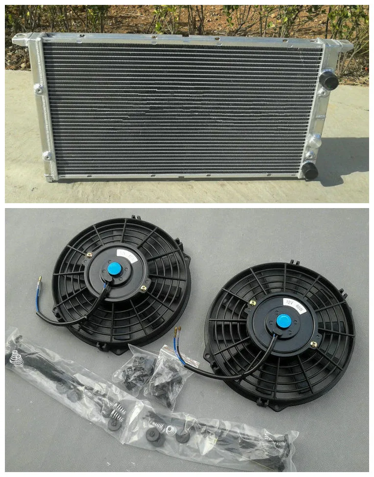 High Performance Aluminum Radiator + Fan*2 For VOLKSWAGEN VW GOLF GTI ...